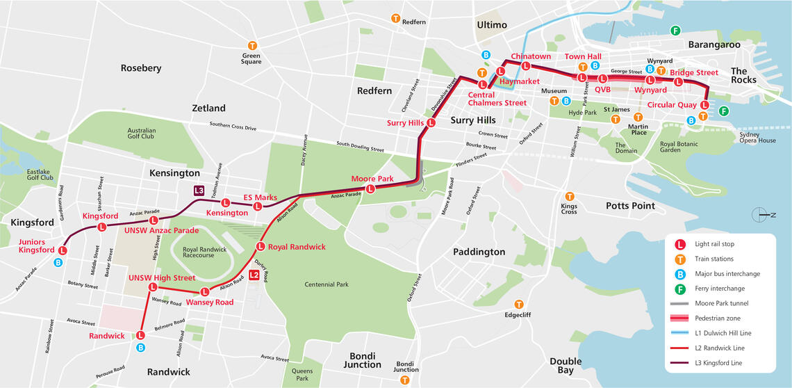 Public Transit Map Sydney